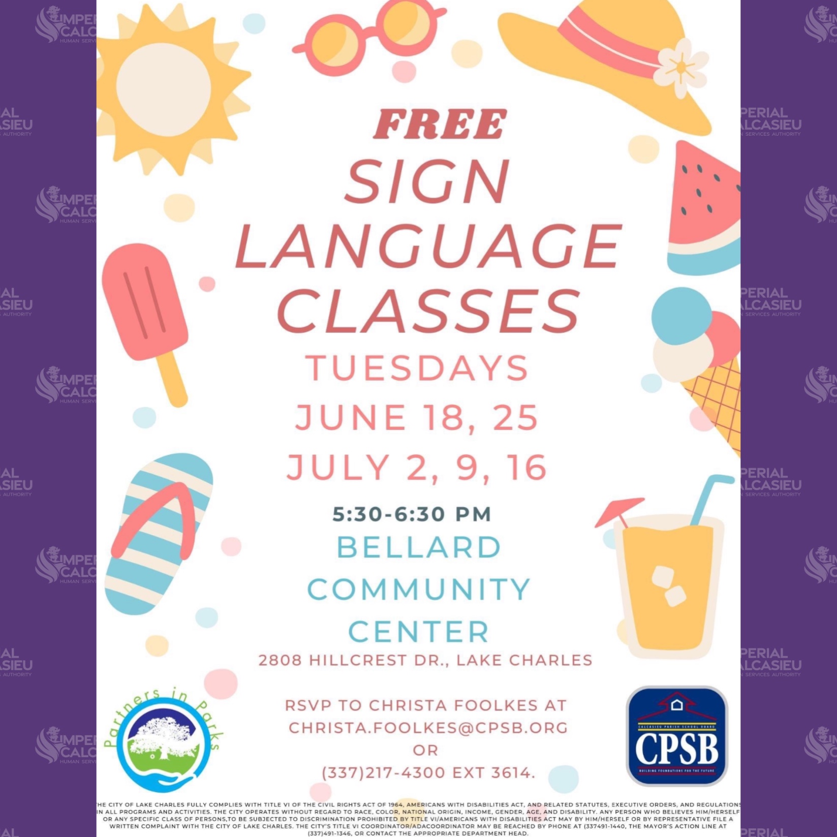 Free Sign Language Classes | Imperial Calcasieu Human Services Authority