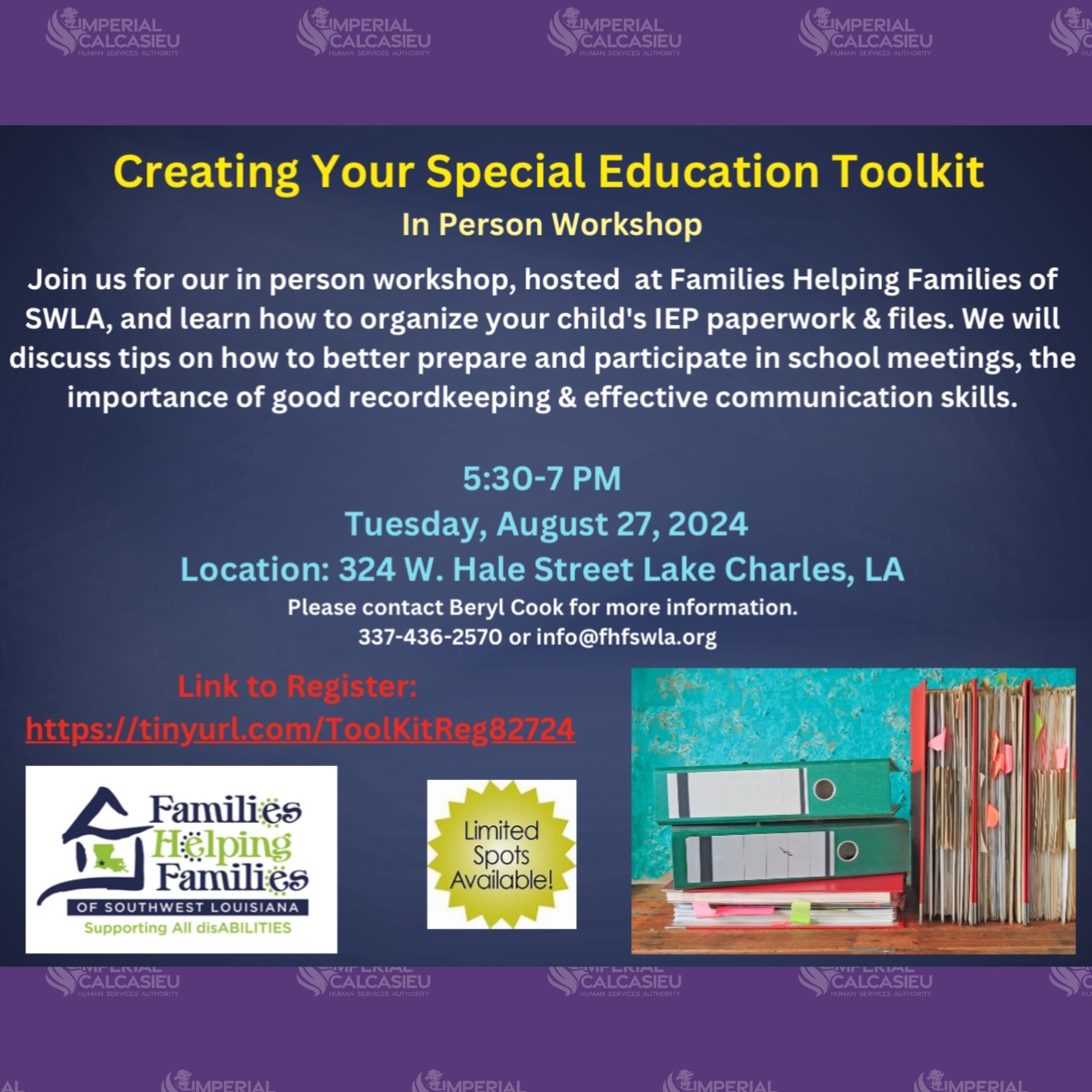 Creating Your Special Education Tool Kit – in person workshop ...