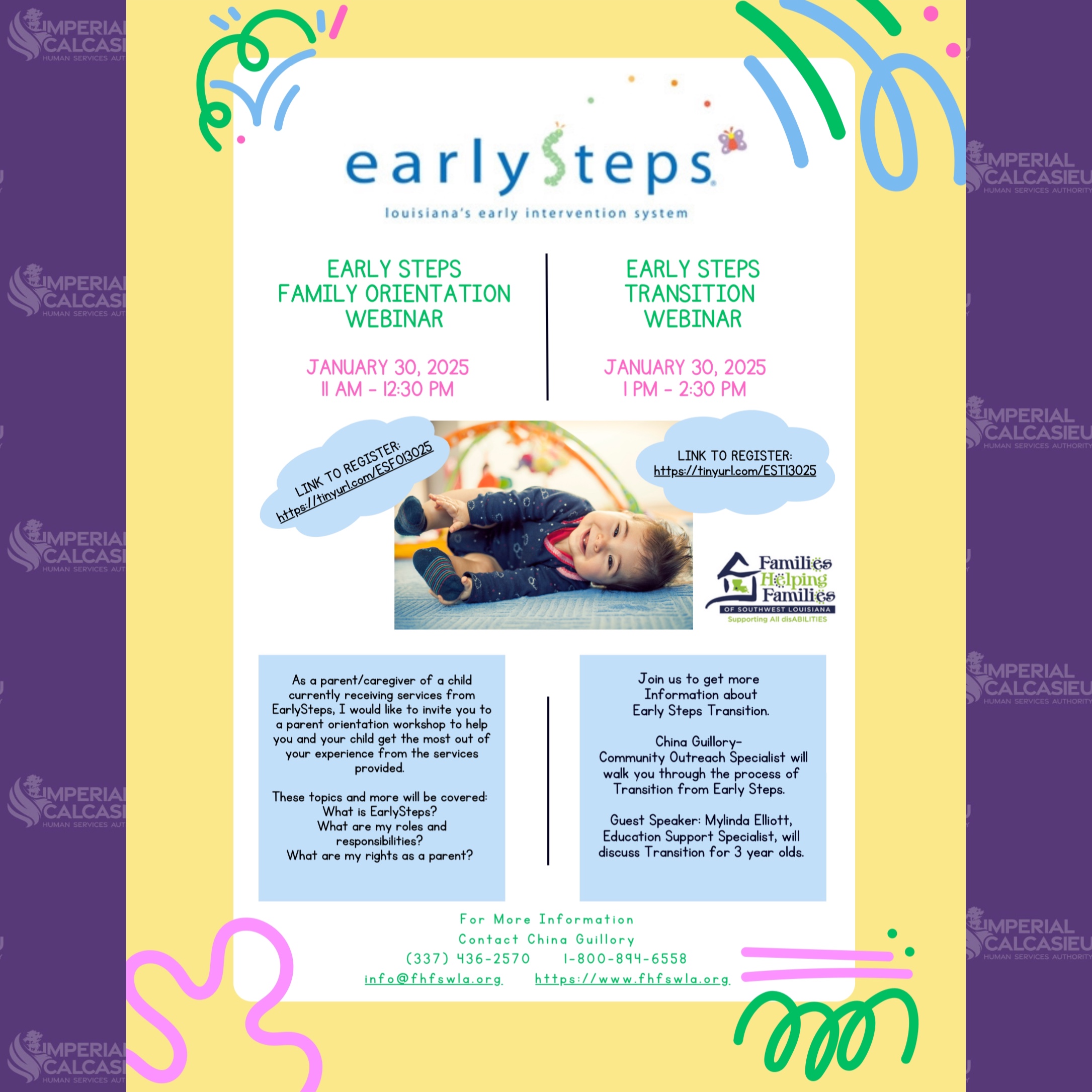 EARLY STEPS FAMILY ORIENTATION WEBINAR & EARLY STEPS TRANSITION WEBINAR ...